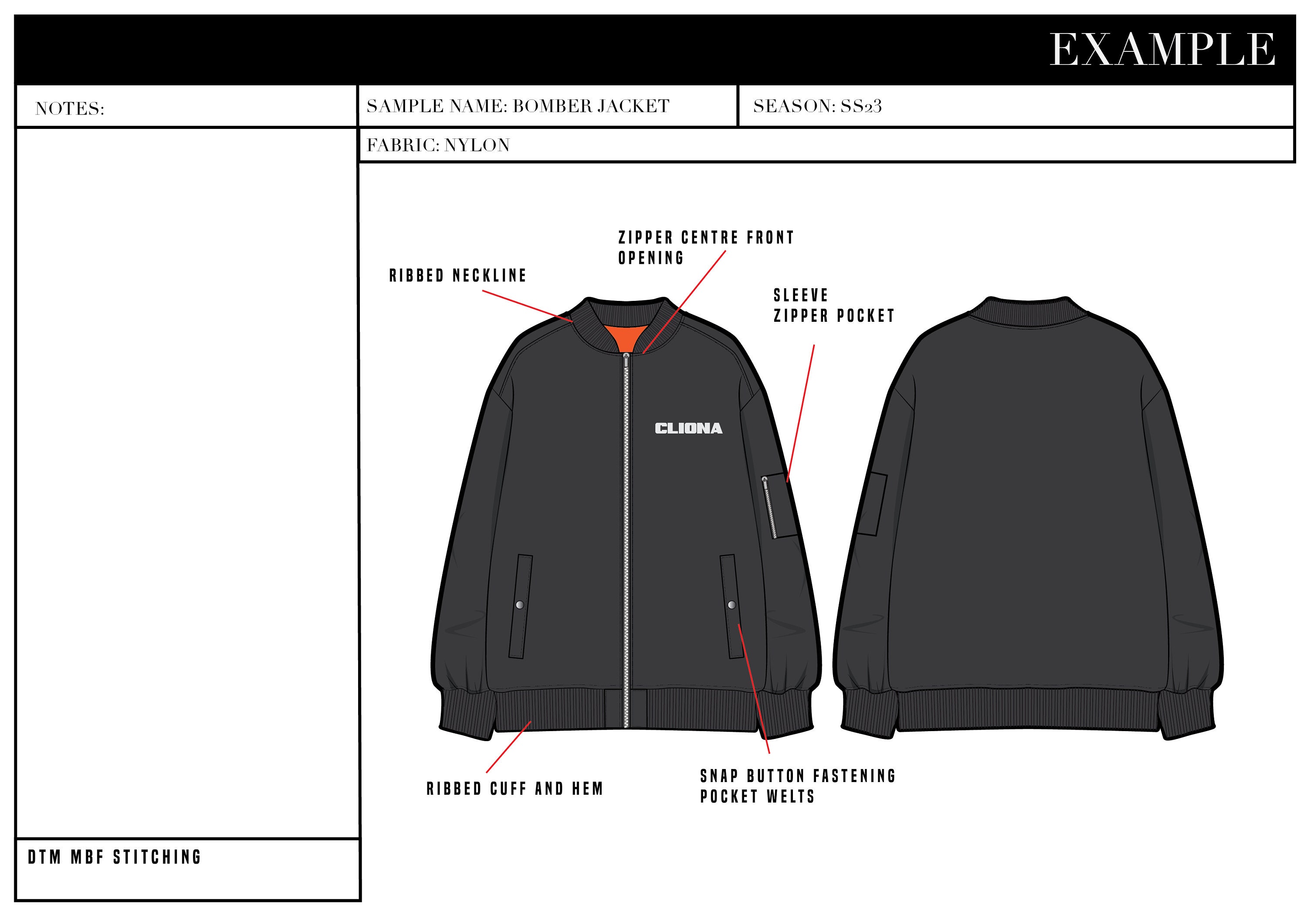 Bomber Jacket Fashion Designing Digital Template Flat Sketch Tech ...