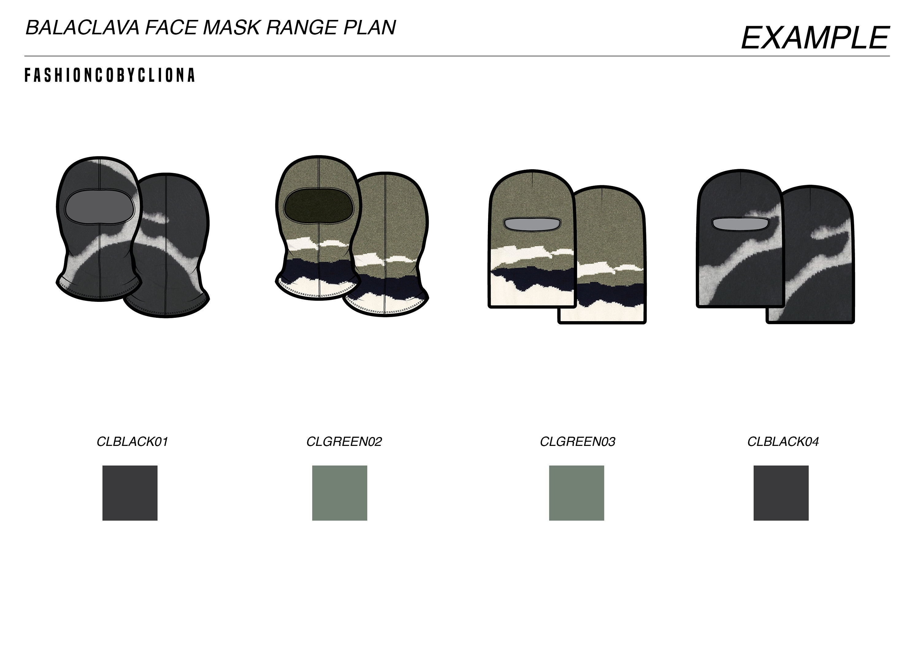 Balaclava Headgear Helmet Ski Face Mask CAD Fashion Design Template ...