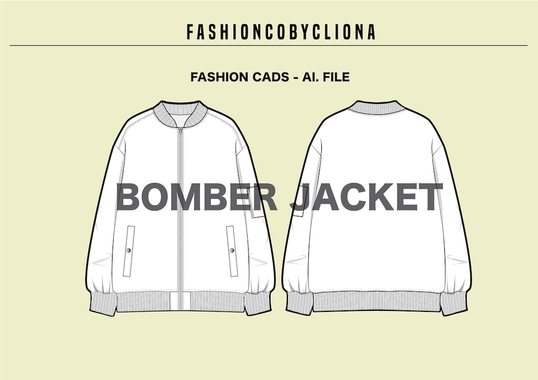 Bomber Jacket Fashion Designing Digital Template Flat - Etsy