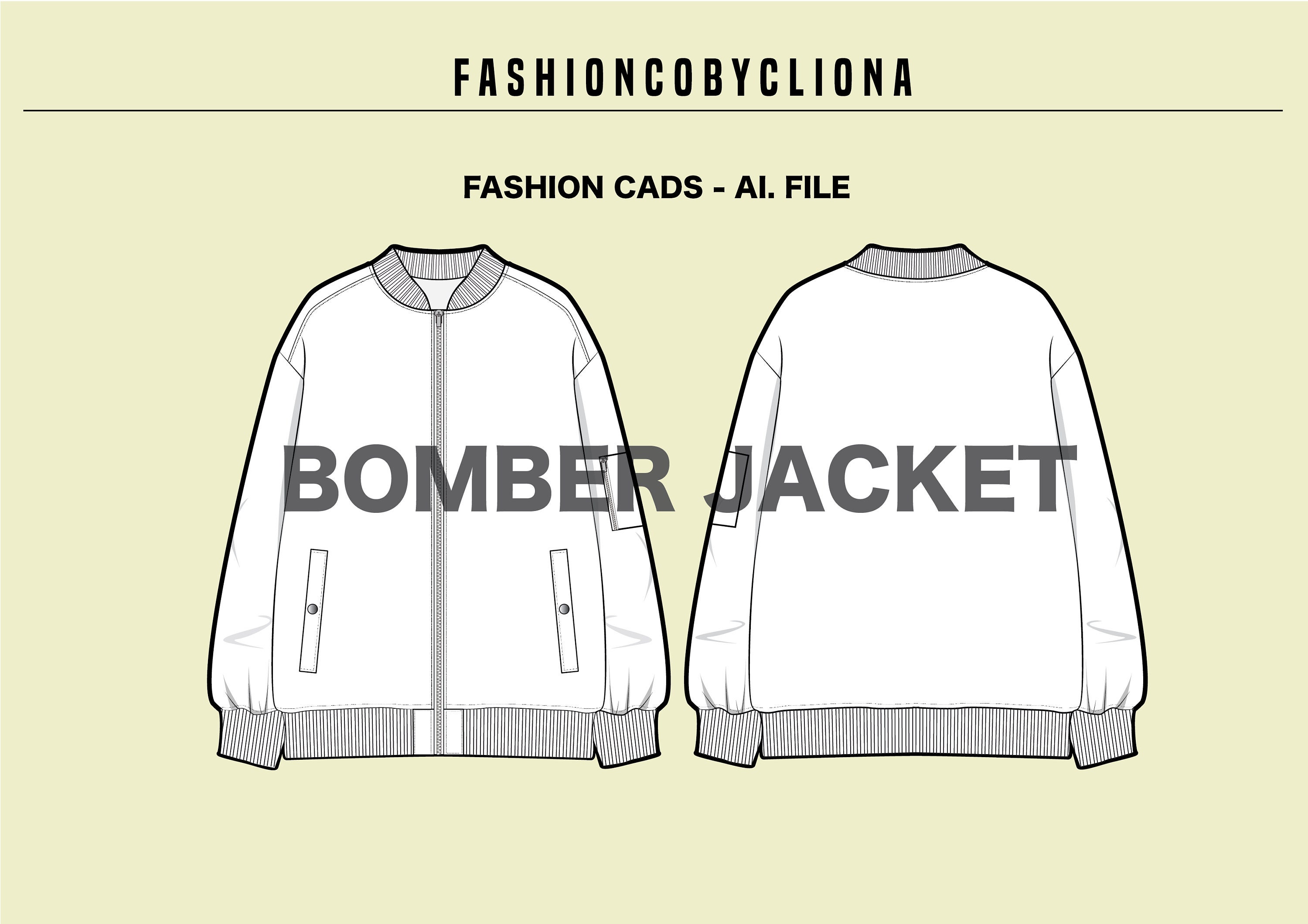 Bomber Jacket Fashion Designing Digital Template Flat - Etsy