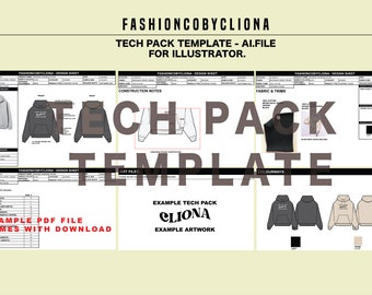 Complete Teck Pack Template Kit for Apparel Industry Fashion - Etsy