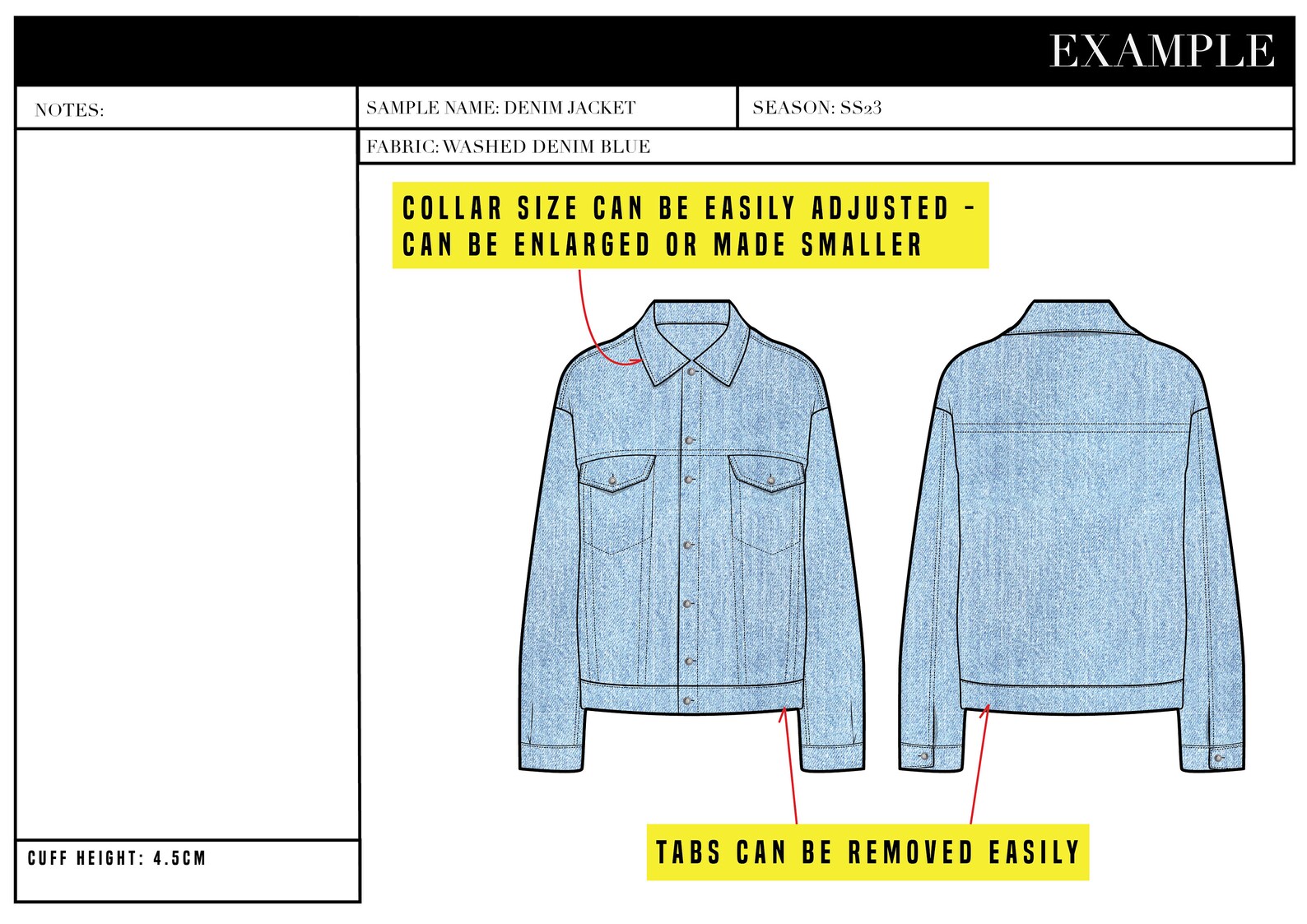 Denim Jacket CAD Vector File: Fashion Design Flat Sketch (digital ...