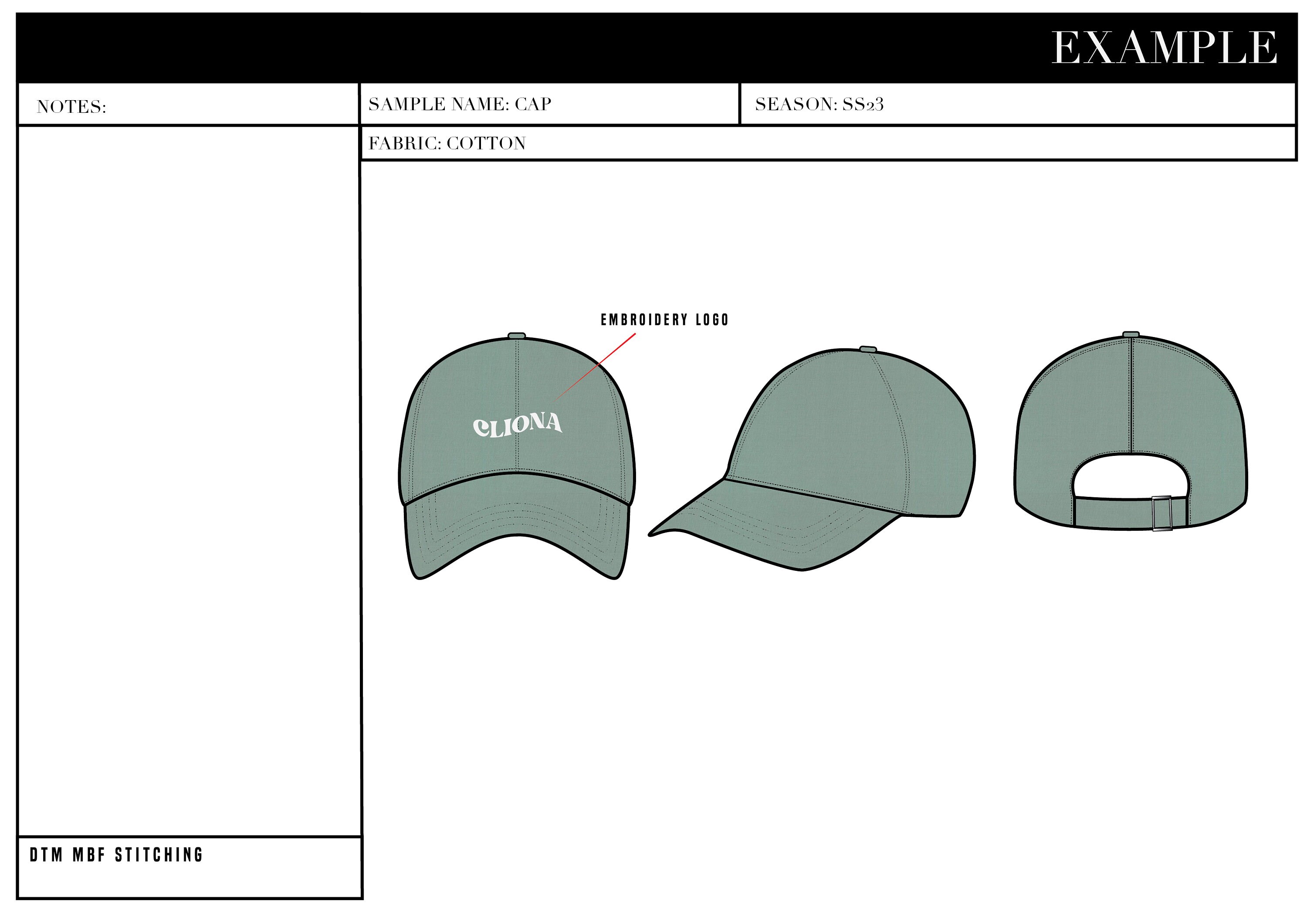Cap Baseball - Mock up CAD Drawing Fashion Design - Digital Vector Ai ...