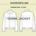 Denim Jacket CAD Vector File: Fashion Design Flat Sketch (digital ...