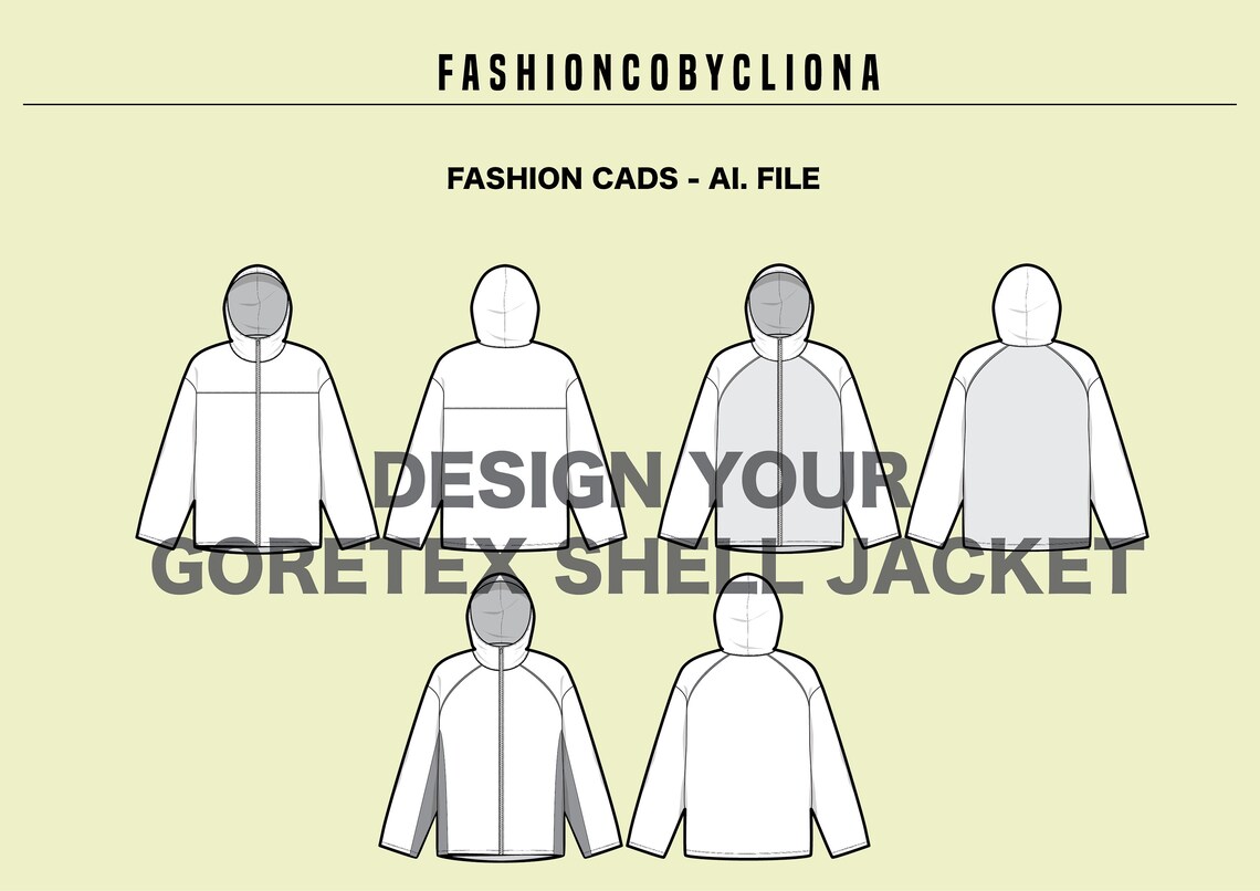 Design Your Own Gorpcore Shell Jacket Bundle Fashion Design Template ...