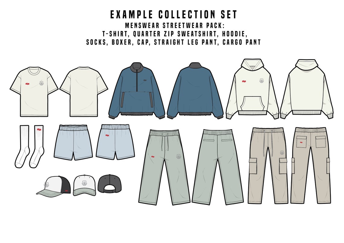 Menswear Streetwear CAD: Fashion Design Template (AI, PDF) - Etsy