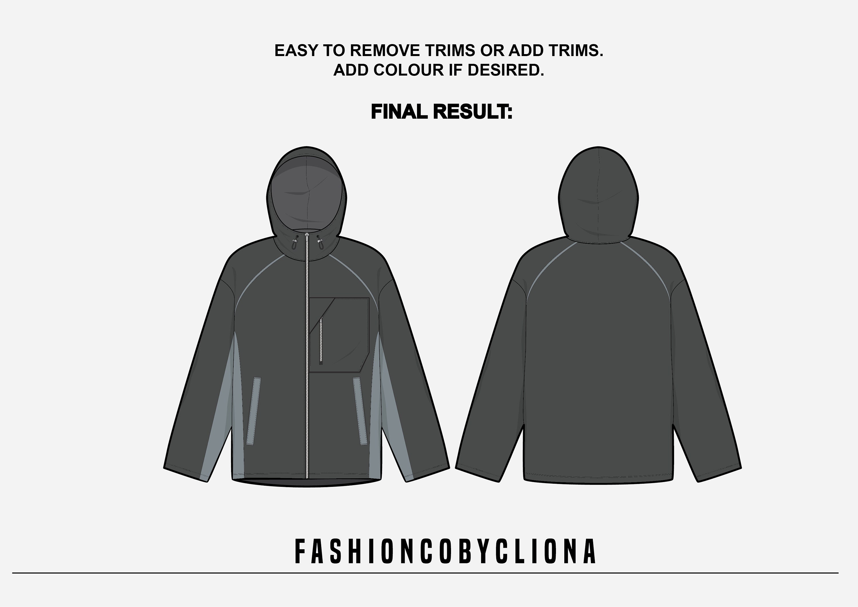 Design Your Own Gorpcore Shell Jacket Bundle Fashion Design Template ...