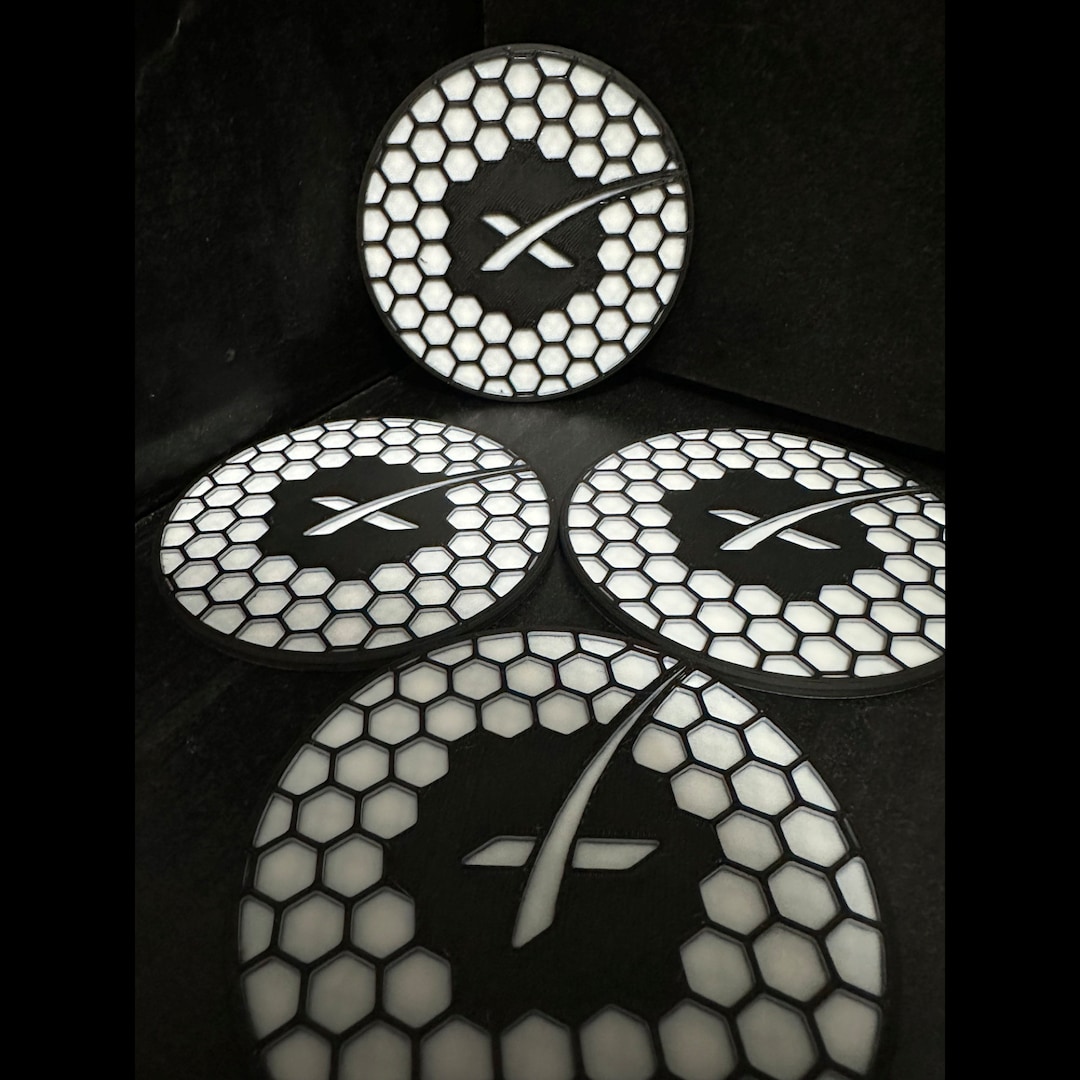 3D Printed Hexagon Grid Aerospace-inspired 3D Printed Set of 4 - Etsy