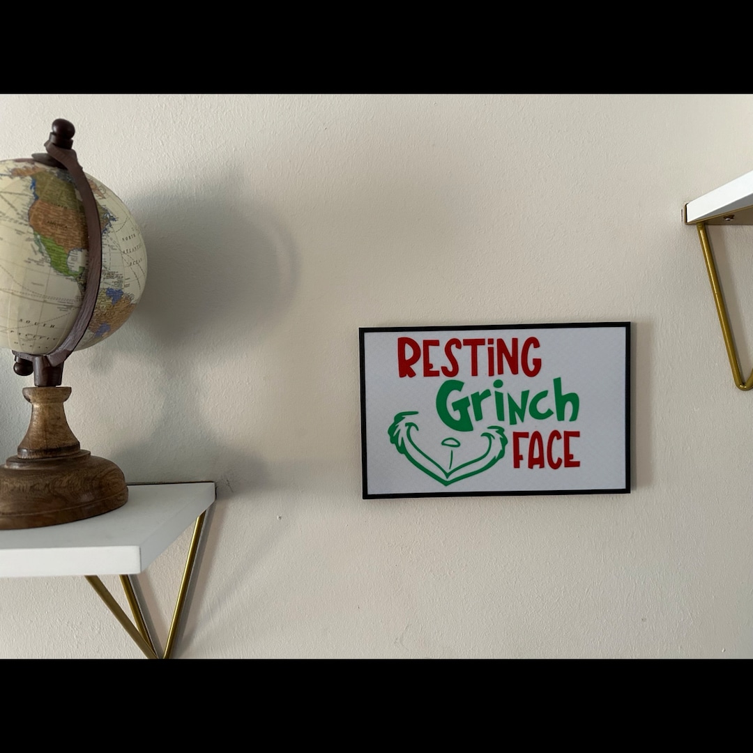 3D Printed 'resting Grinch Face' Wall Art: Add a - Etsy