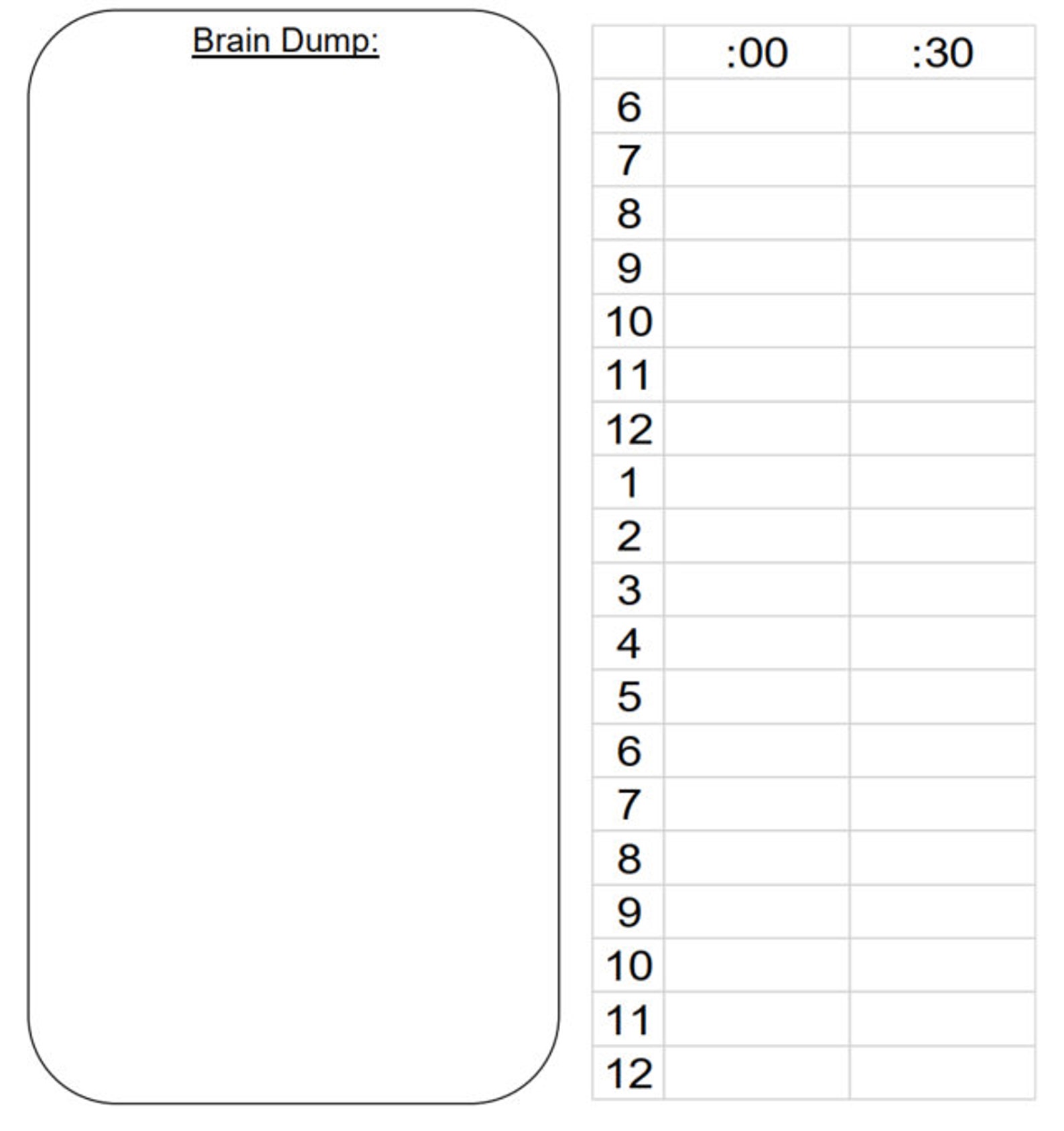 Time Boxing Printable Template - Entrepreneur Daily Planner - Etsy