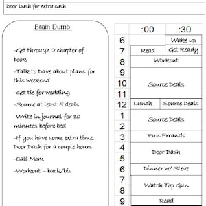Time Boxing Printable Template - Entrepreneur Daily Planner - Etsy