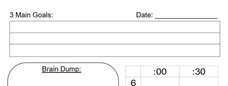 Time Boxing Printable Template - Entrepreneur Daily Planner - Etsy