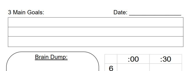 Time Boxing Printable Template - Entrepreneur Daily Planner - Etsy