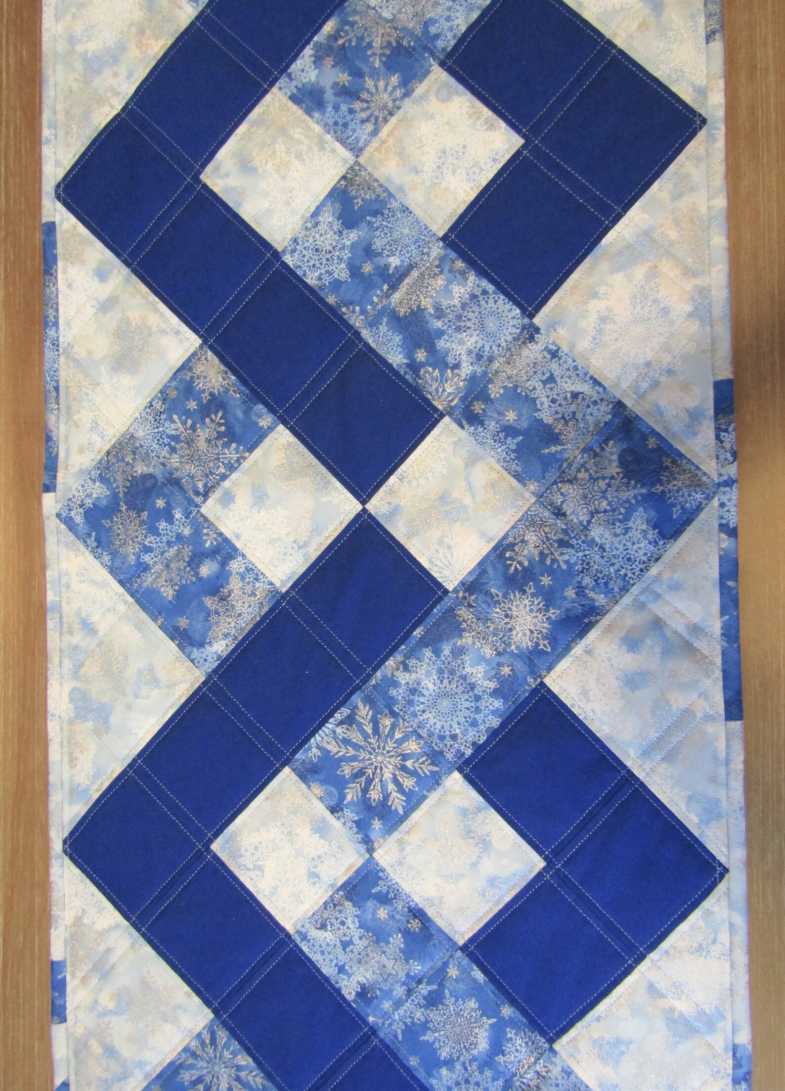 Christmas Table Runner Quilted Handmade in Canada Blue - Etsy Canada