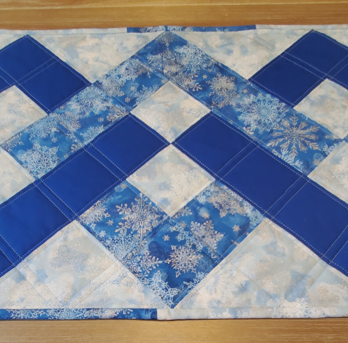 Christmas Table Runner Quilted Handmade in Canada Blue - Etsy Canada