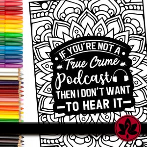 True Crime Lover Coloring Book, Adult Coloring Book Pages PDF Mandalas ...