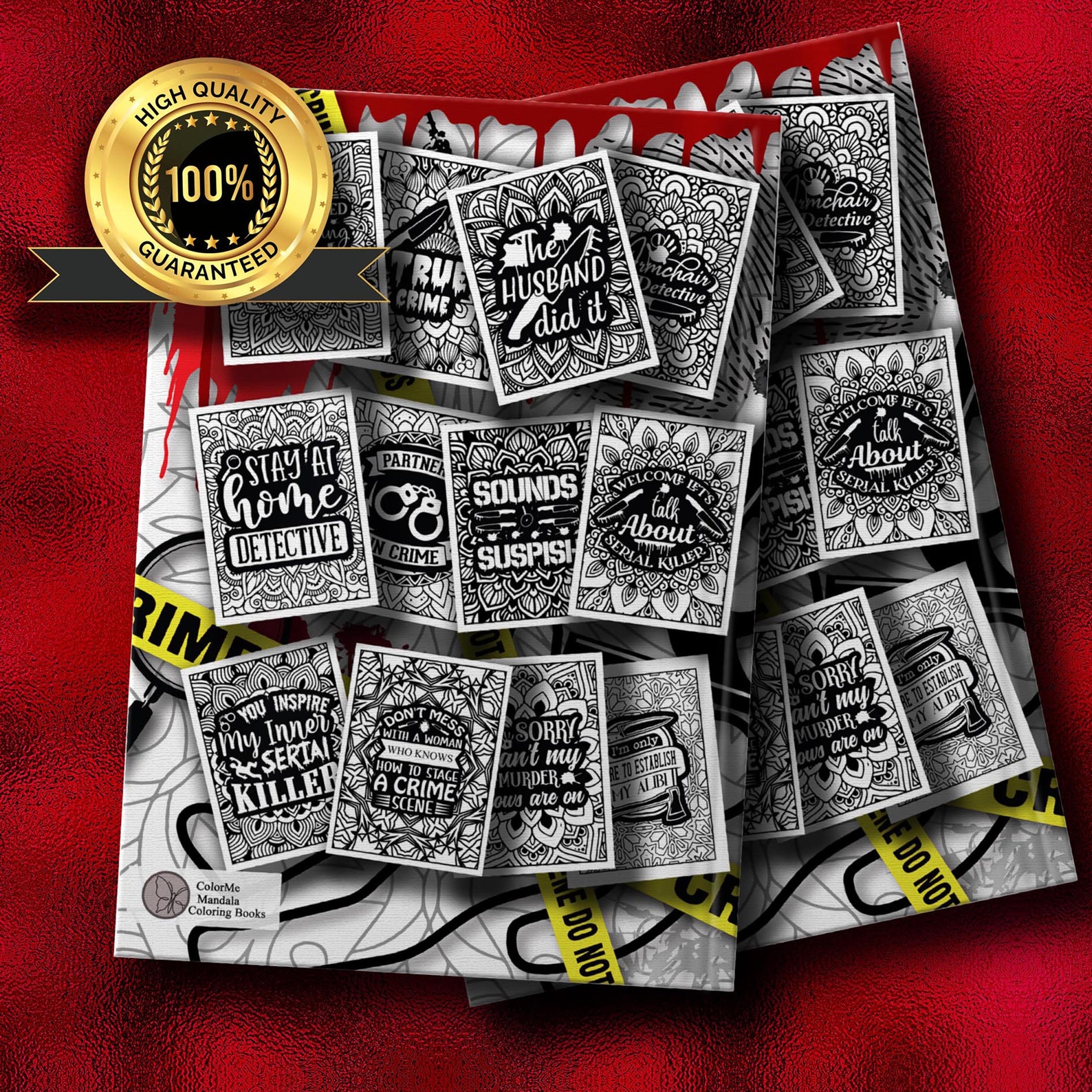 True Crime Lover Coloring Book, Adult Coloring Book Pages PDF Mandalas ...