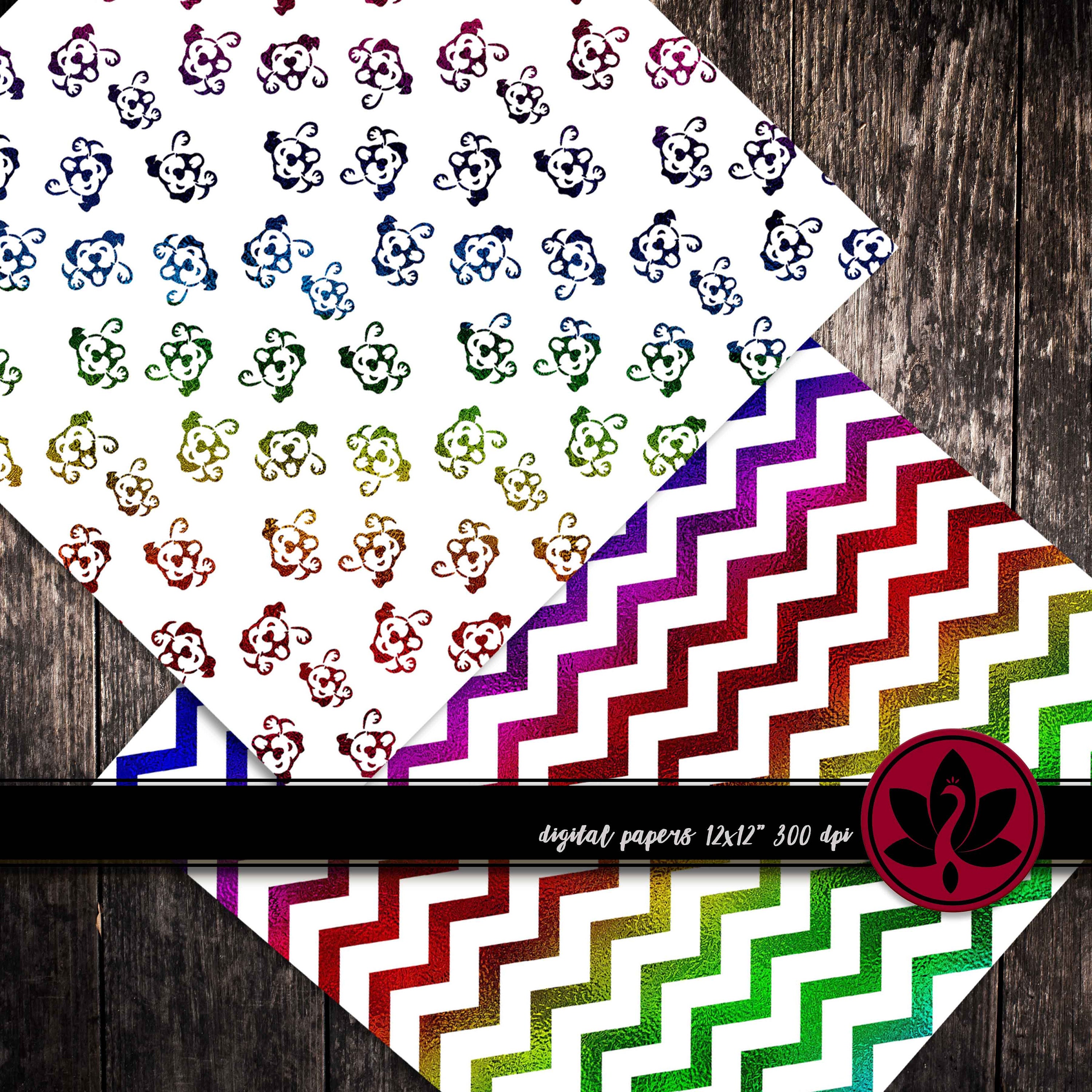 Dog Digital Paper, Rainbow Dog Backgrounds, Puppy Digital Paper, Pet ...