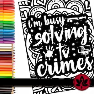 True Crime Lover Coloring Book, Adult Coloring Book Pages PDF Mandalas ...