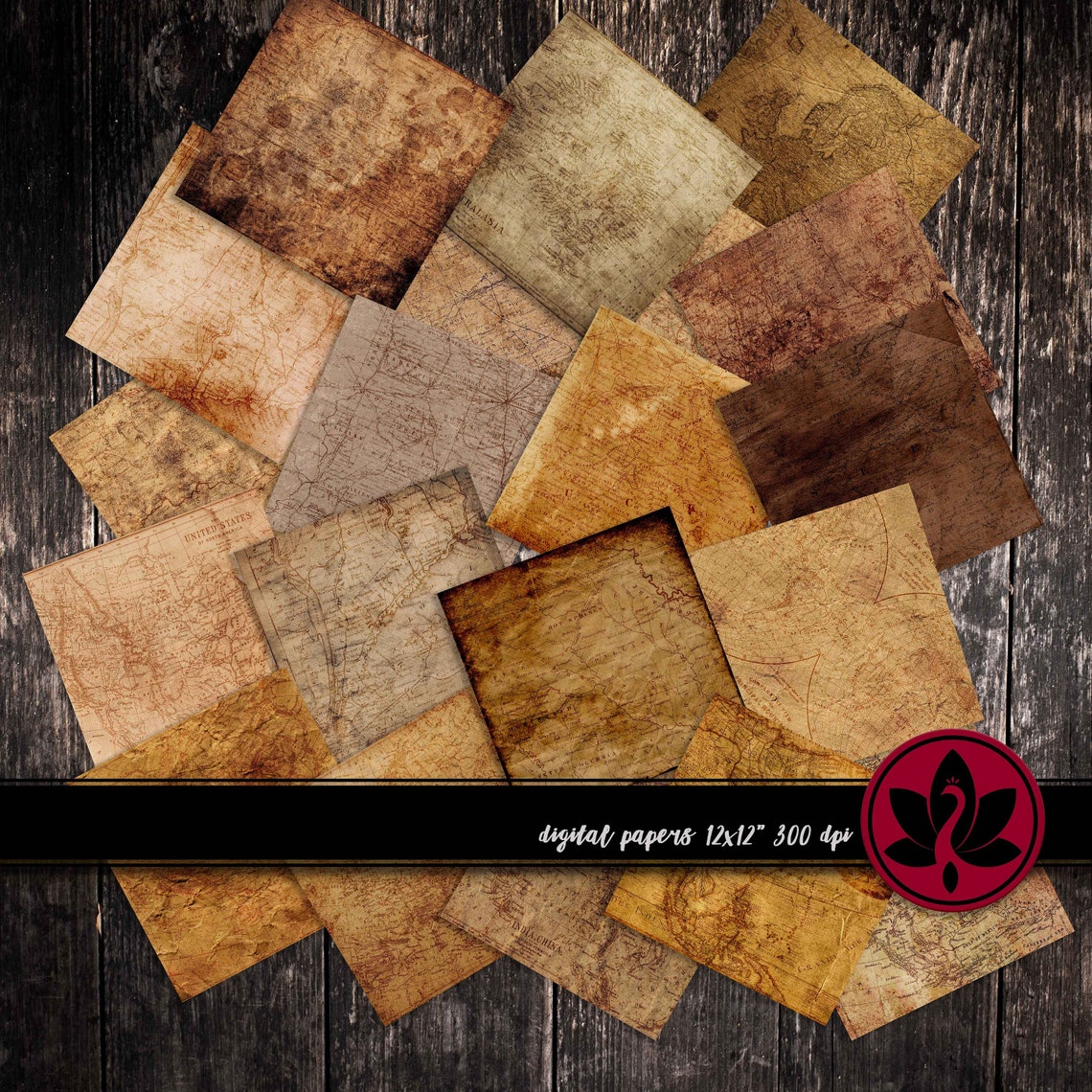 Map Digital Paper, Vintage Maps, Digital Paper, Antique Maps, Digital ...