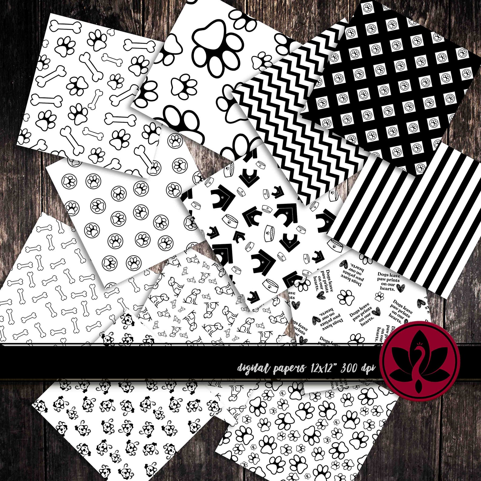 Dog Digital Paper Dog Backgrounds Puppy Digital Paper Pet - Etsy