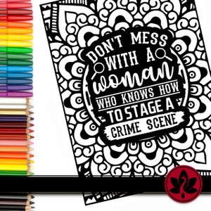 True Crime Lover Coloring Book, Adult Coloring Book Pages PDF Mandalas ...