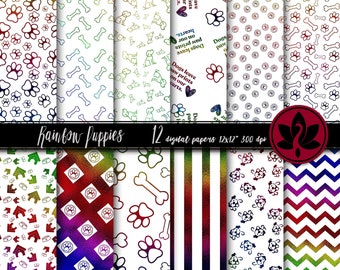 Dog Digital Paper, Dog Backgrounds, Puppy Digital Paper, Pet Digital ...
