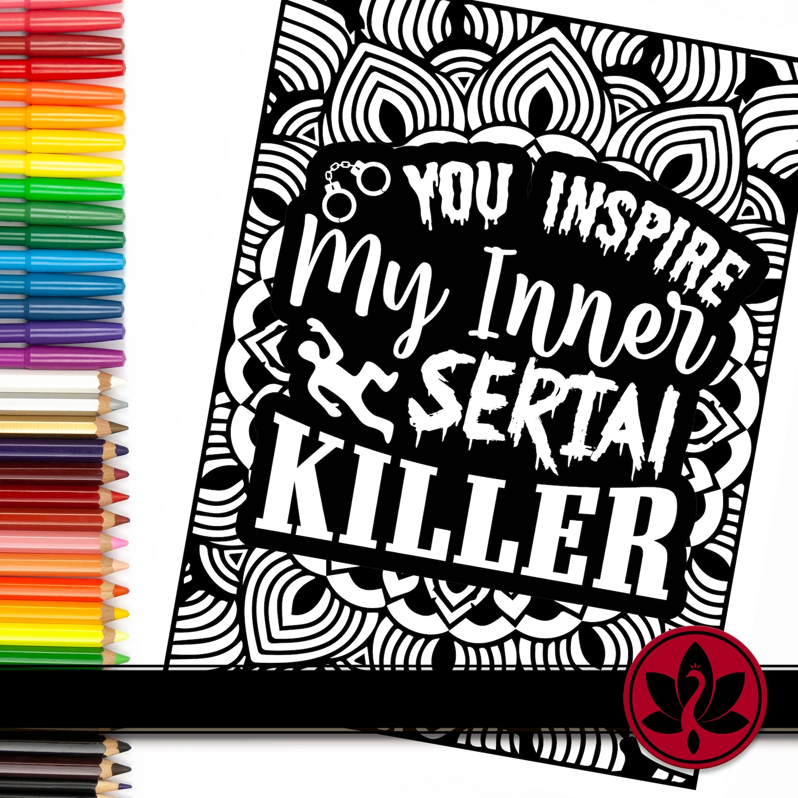 True Crime Lover Coloring Book, Adult Coloring Book Pages PDF Mandalas ...