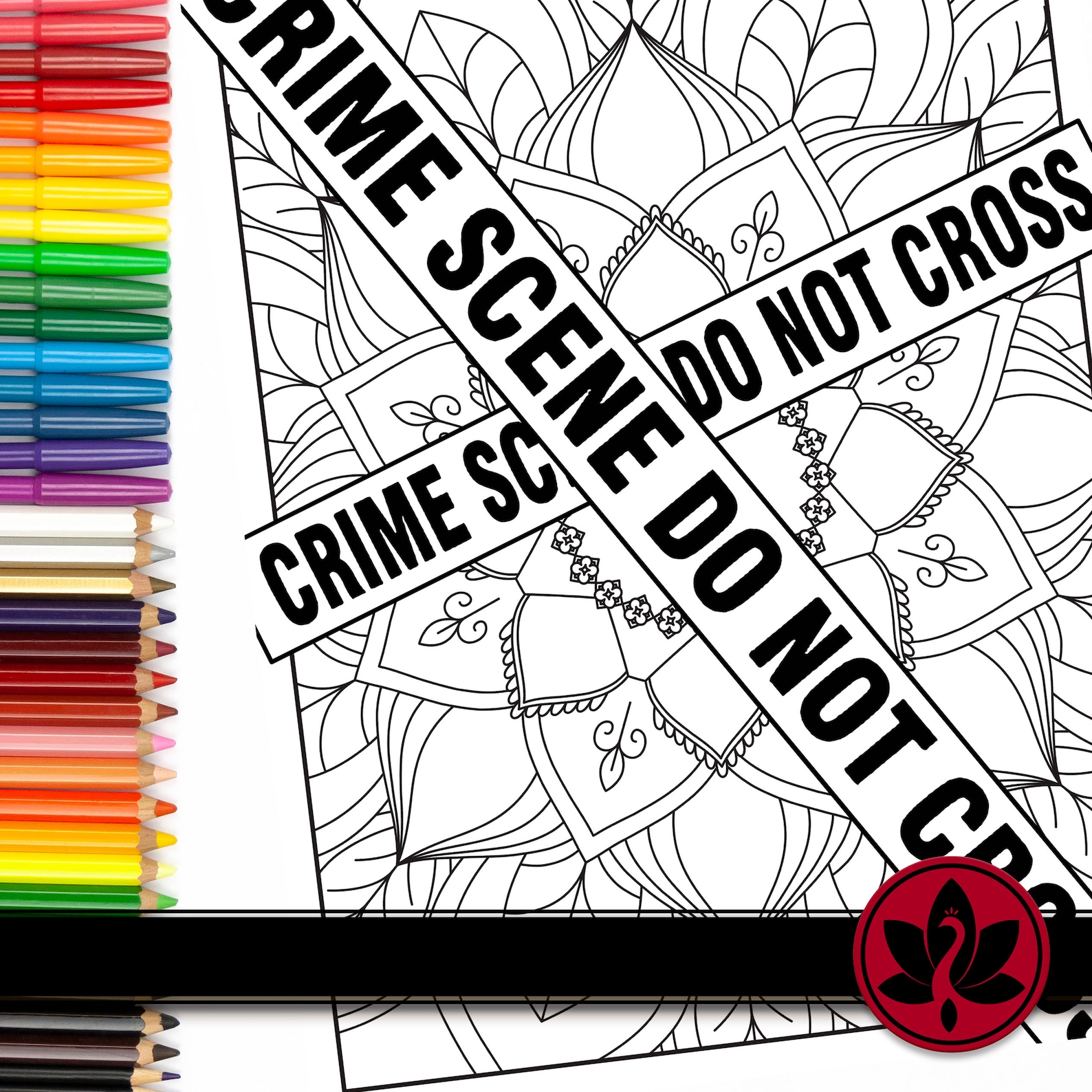 True Crime Lover Coloring Book, Adult Coloring Book Pages PDF Mandalas ...