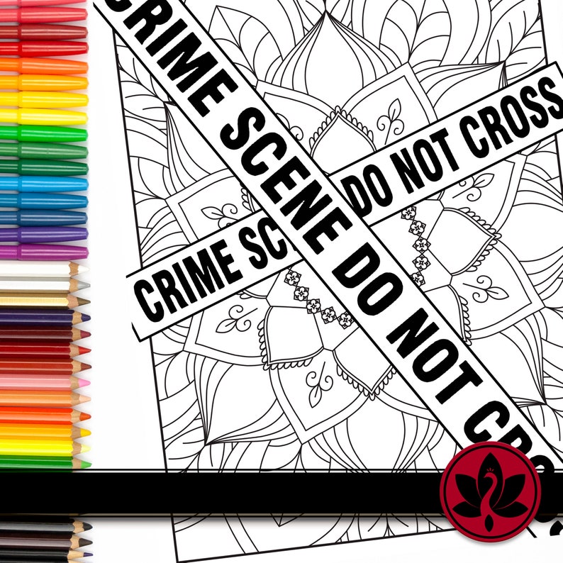 True Crime Lover Coloring Book, Adult Coloring Book Pages PDF Mandalas ...