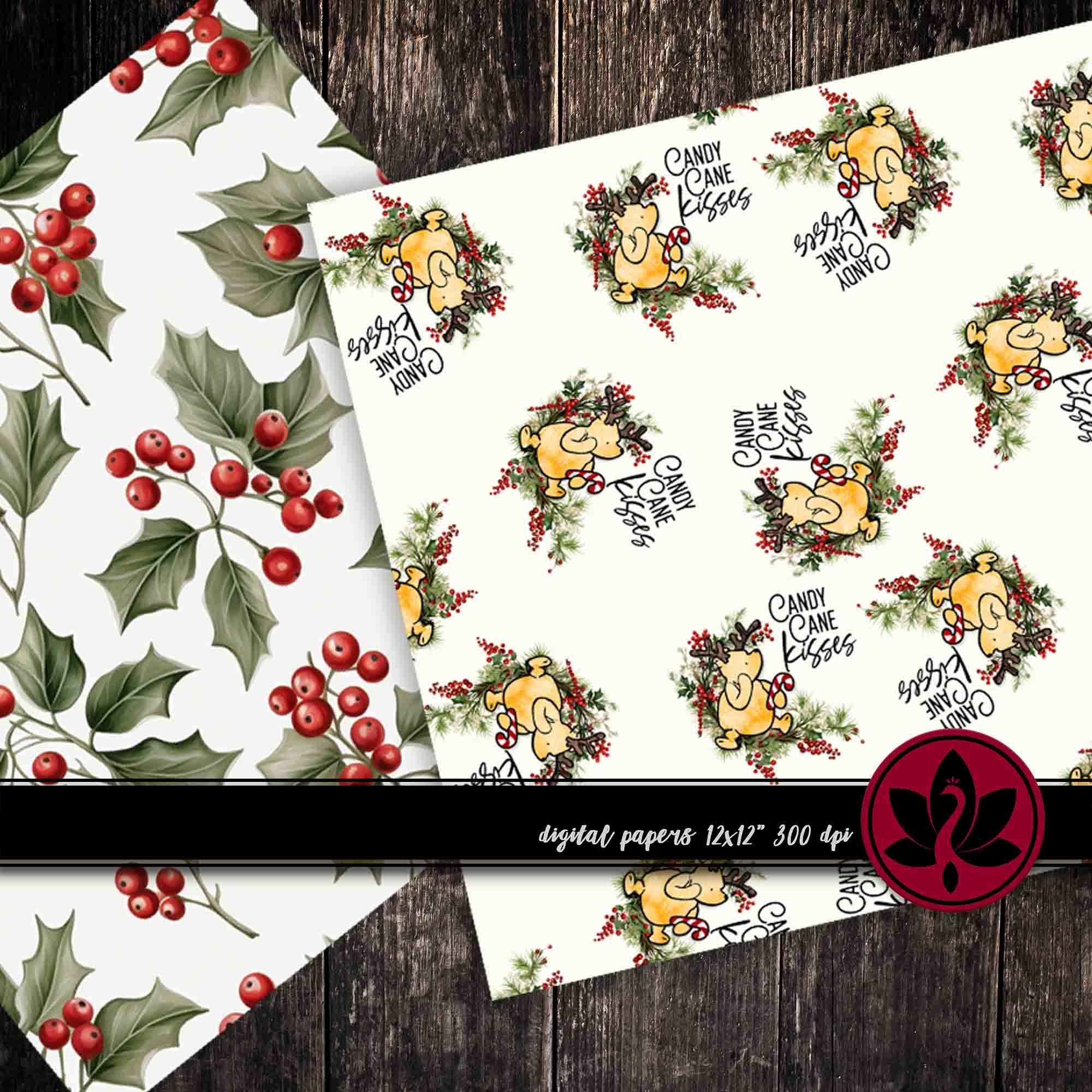 Winnie-the-pooh Christmas Digital Paper, Winnie the Pooh Paper Bundle ...