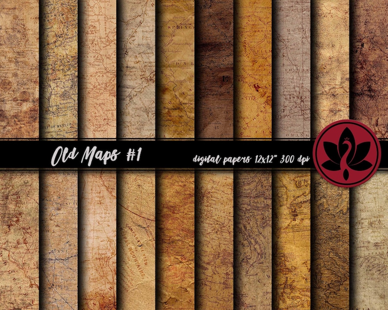 Map Digital Paper, Vintage Maps, Digital Paper, Antique Maps, Digital ...