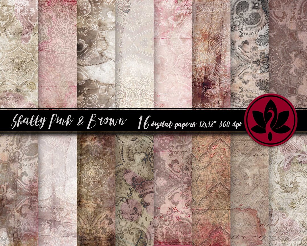 Damask Digital Paper Pack, Grunge Digital Paper, Junk Journal Paper - Etsy