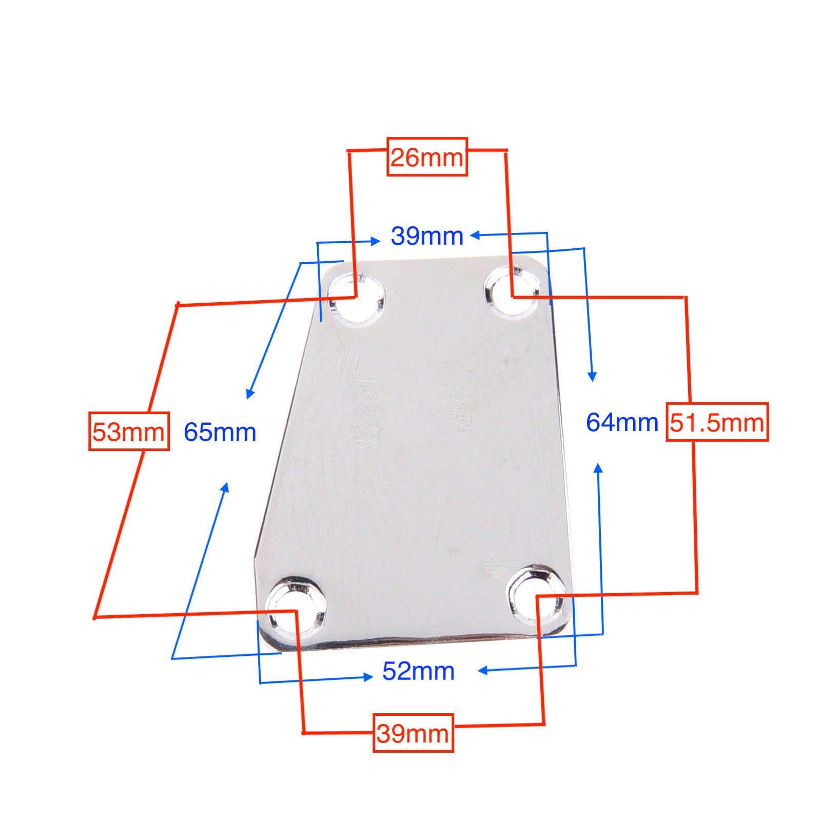 Trapezoid Neck Plate for Bolt-on Neck Guitars, W/4 Screws, Black - Etsy