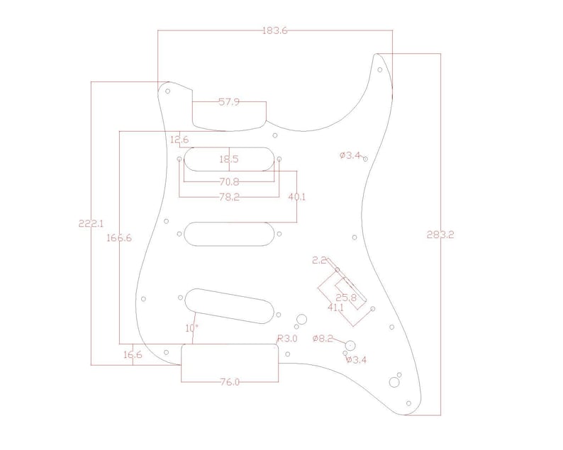 Custom Pickguard for Strat Standard Style Guitar ,1ply Clear ...