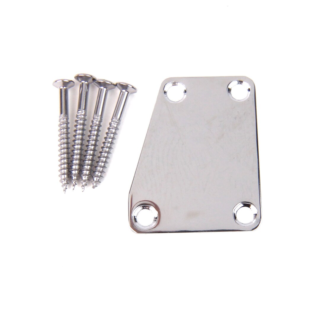 Trapezoid Neck Plate for Bolt-on Neck Guitars, W/4 Screws, Chrome - Etsy