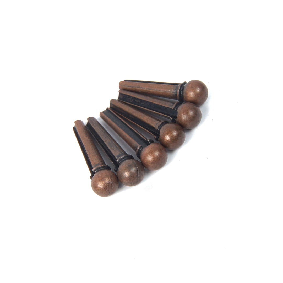 Quality Slotted Metal Acoustic Guitar Bridge Pins, Antique-copper (set ...