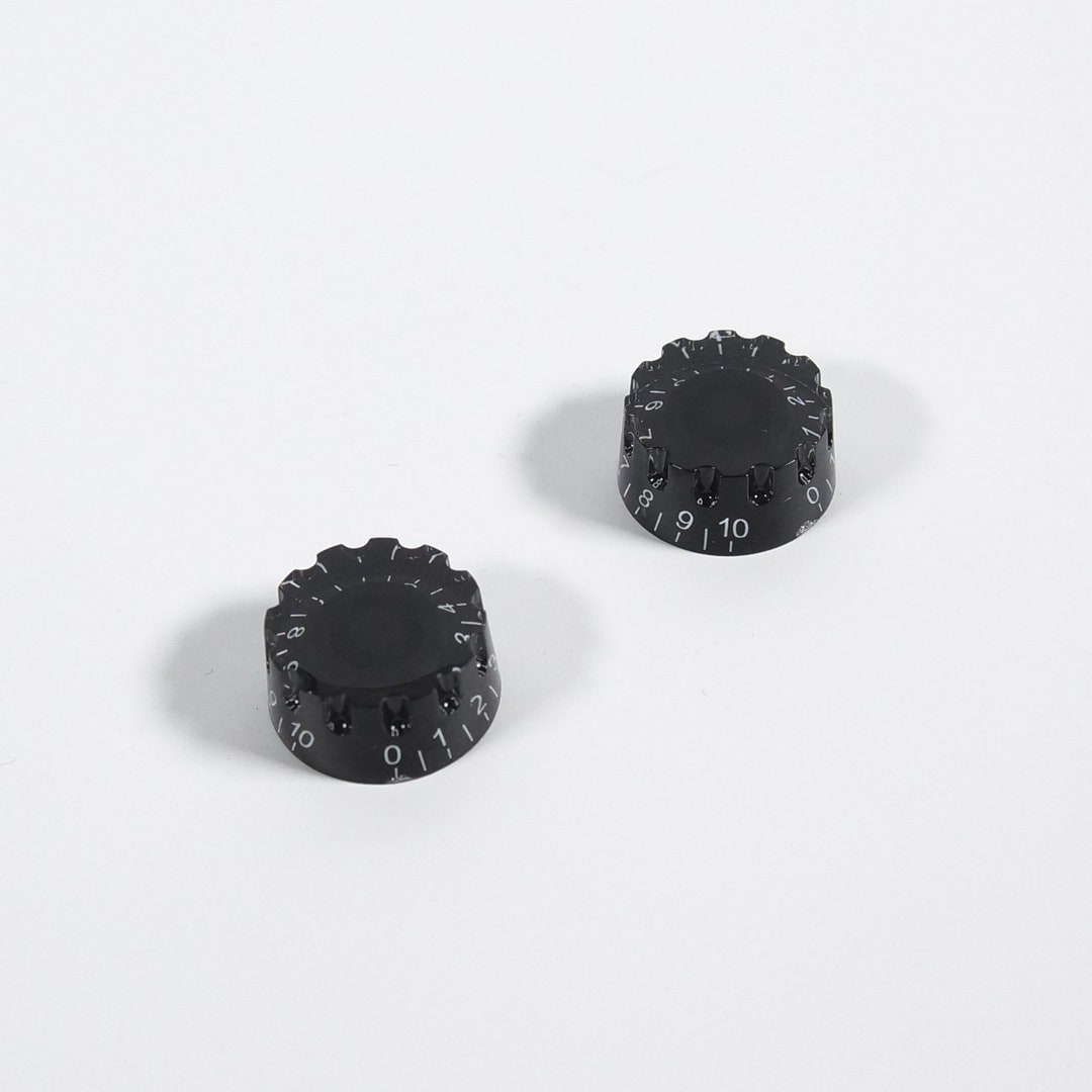 2x Special Gear Shape Guitar Speed Knobs, Black W/white Numbers - Etsy