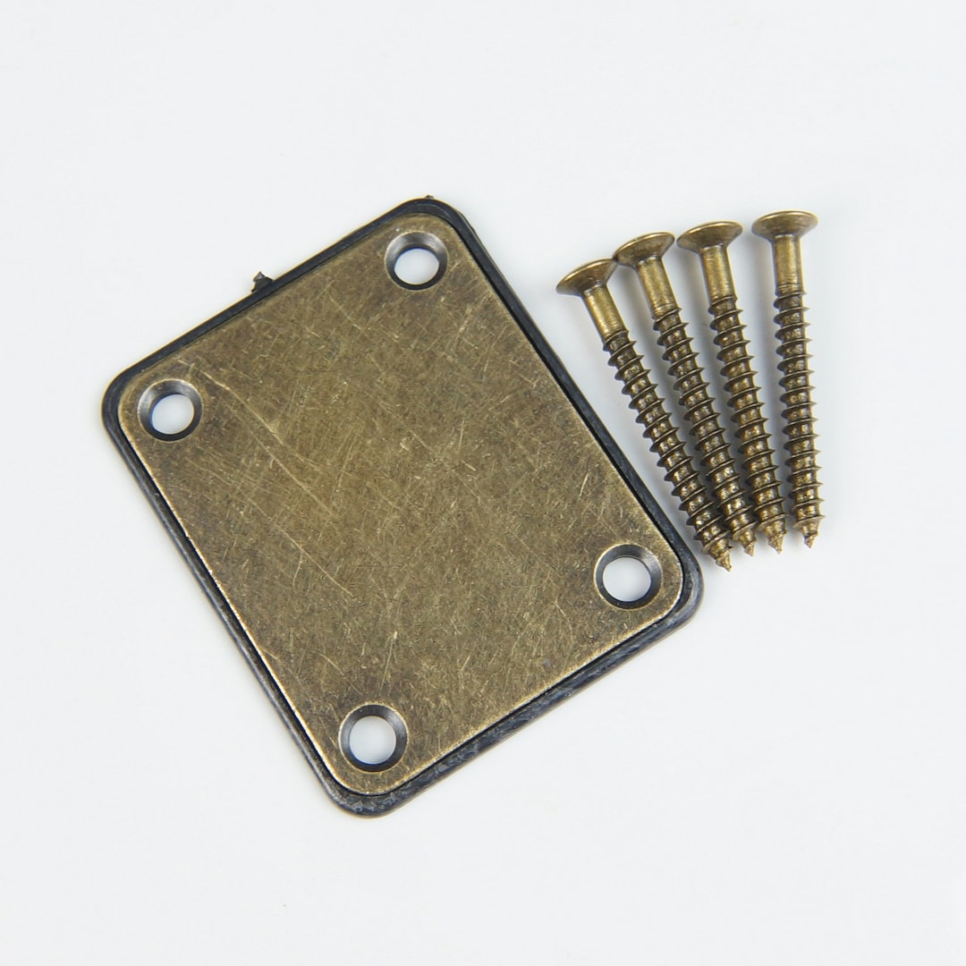 Replacement Metal Neck Plate for Bolt-on Neck Guitars, Antique-brass - Etsy