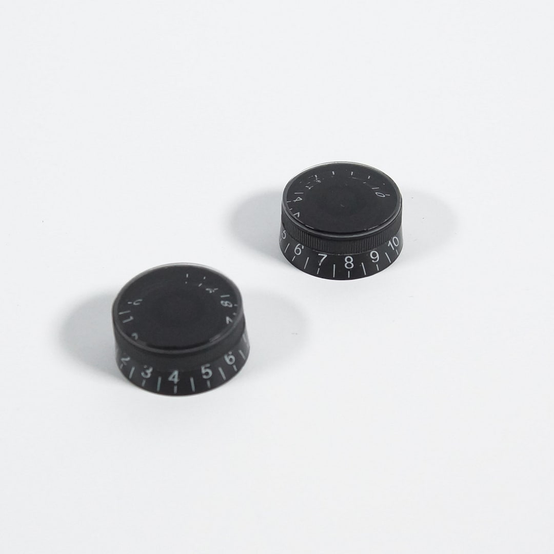 Set of 2 Hatbox Guitar Speed Knobs W/ Rubber Ring Grip, Non-slip, Black ...