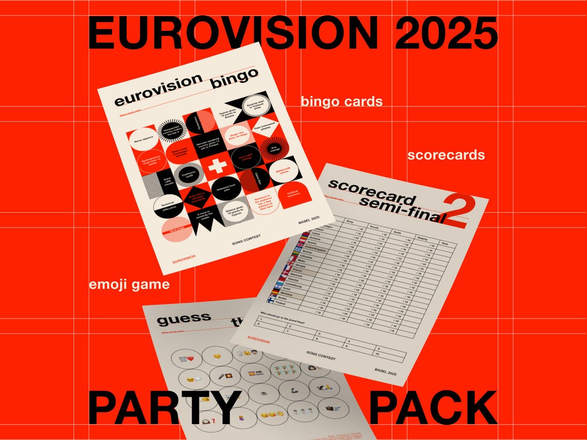 Eurovision 2025 Party Pack: Bingo, Scorecards & Emoji Game (printable ...