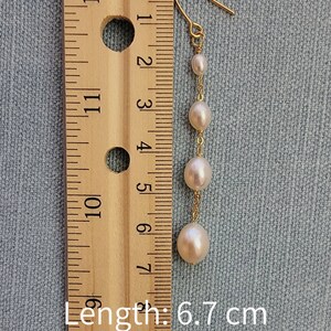 Freshwater Dropping Pearl Earrings, 14K Gold Filled Dangle Earring With ...
