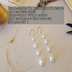 Freshwater Dropping Pearl Earrings, 14K Gold Filled Dangle Earring With ...