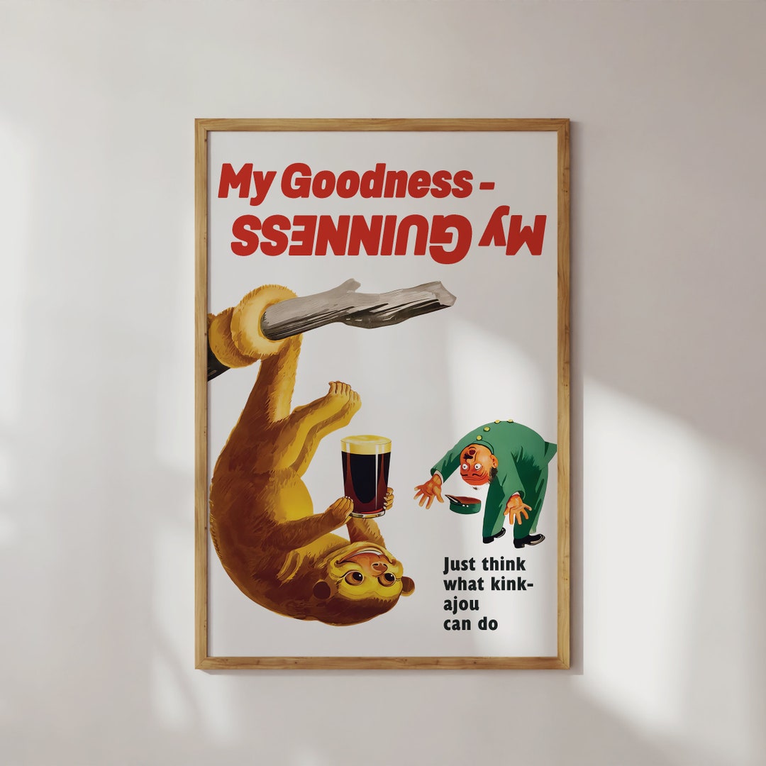 Guinness Sloth Vintage Guinness Poster Reproduction - Etsy