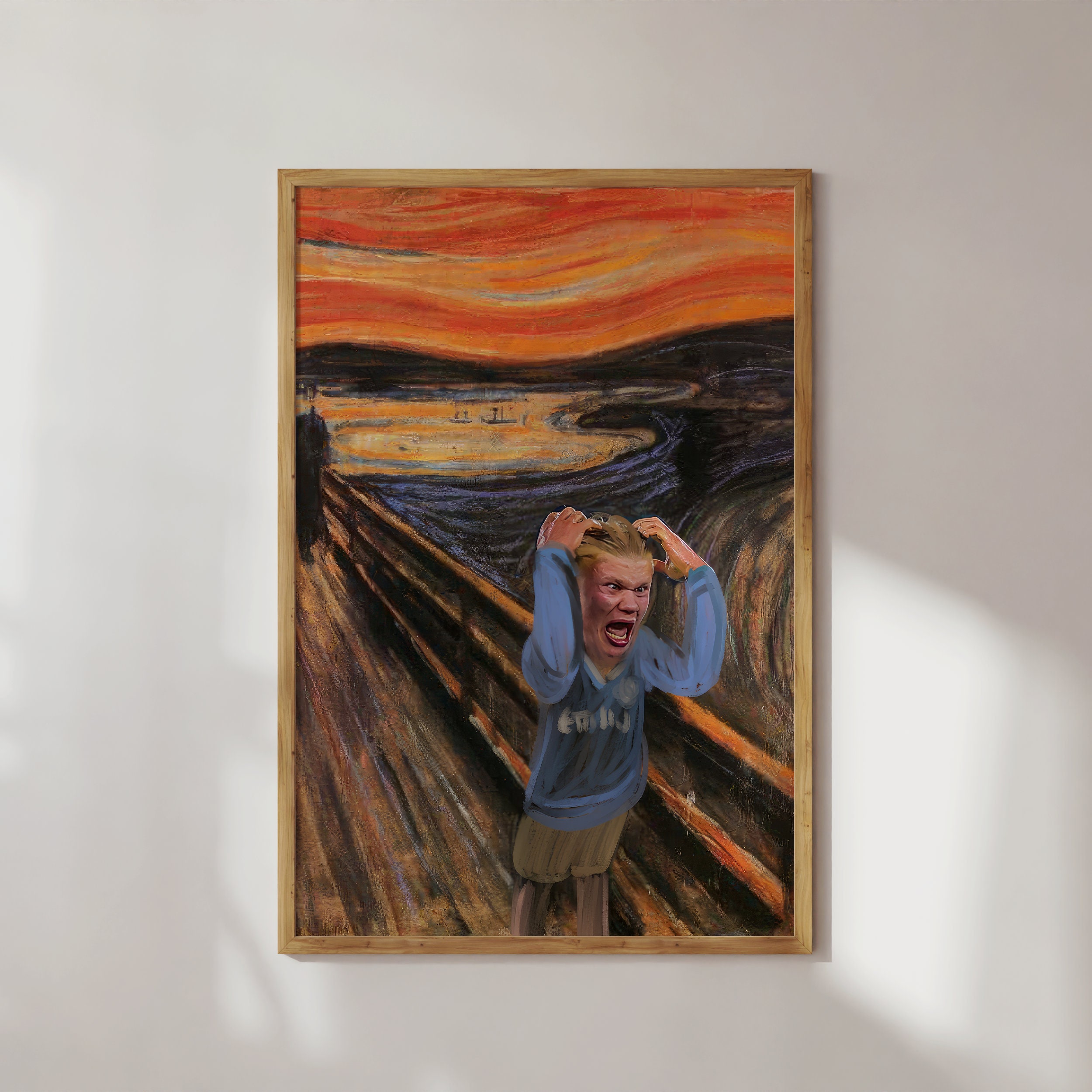 Erling Haaland the Scream Edvard Munch Inspired Football Meme Painting ...