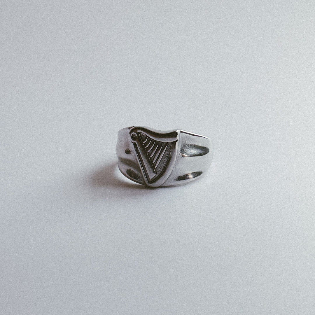 Guinness Harp Ring - Stainless Steel Silver / Gold Unisex Ring - Etsy UK