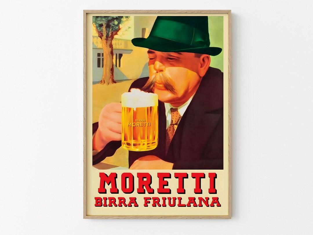 Birra Moretti Inspired Mosaic Print, Italian Wall Poster, Pub Kitchen ...