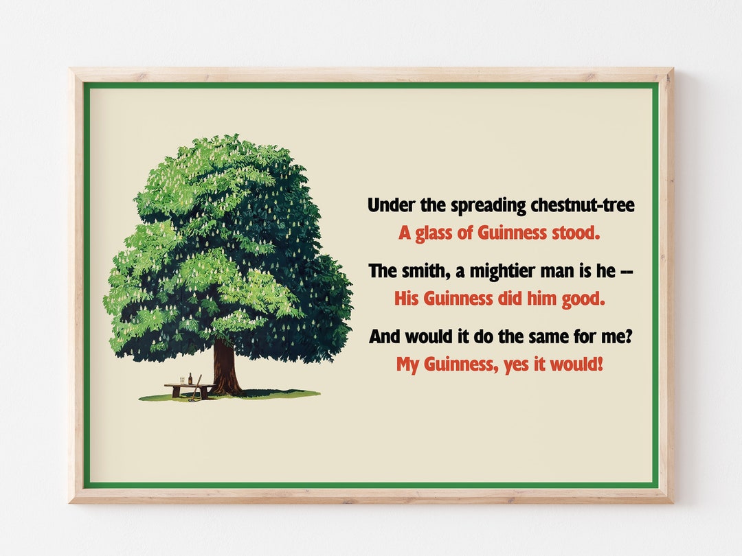 Chestnut Tree Poem - Vintage Guinness Poster Reproduction - Etsy