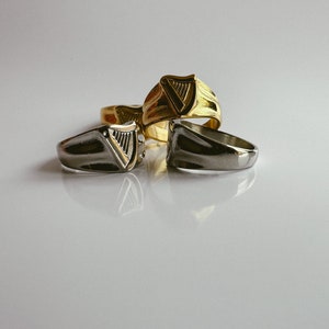 Guinness Harp Ring - Stainless Steel Silver / Gold Unisex Ring - Etsy UK