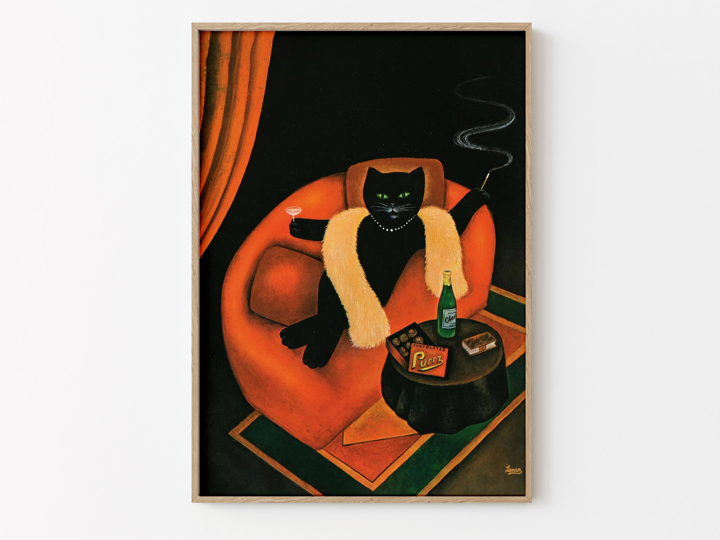 Cat Smoking Cigarette Drawing